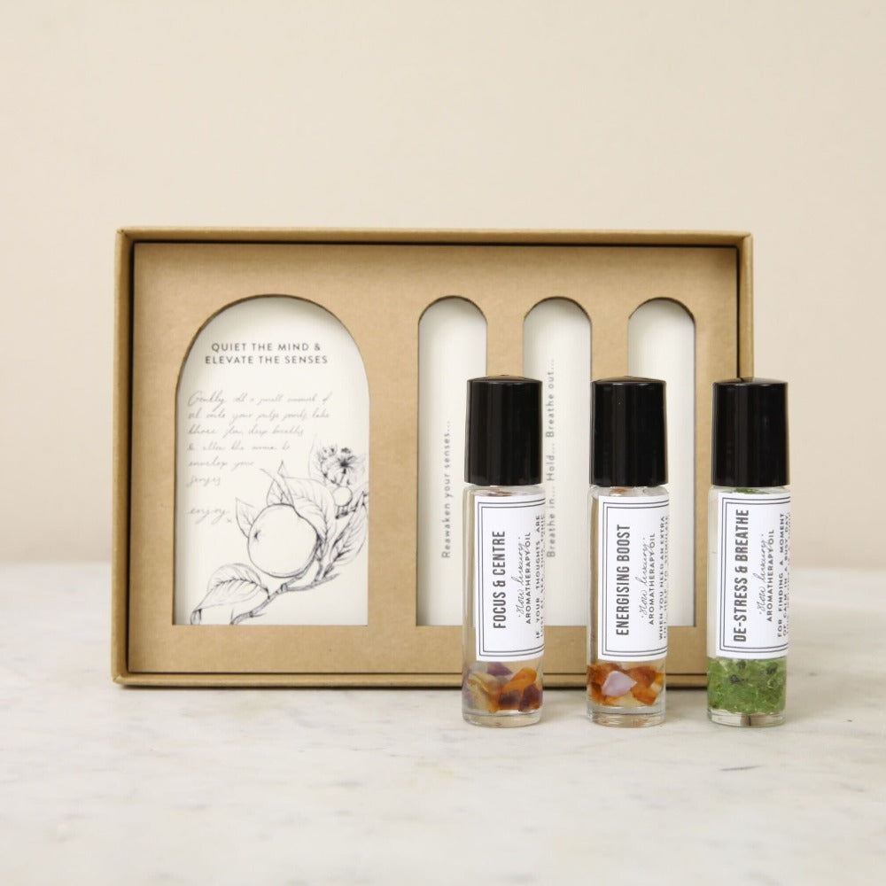 Pulse Point Oil Discovery Trio | Essential Oil & Gemstone Infused ...