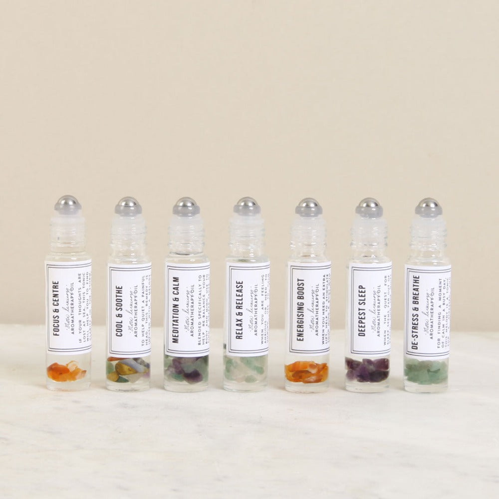 Complete Pulse Point Oil Set | Seven Essential Oil & Gemstone Infused ...